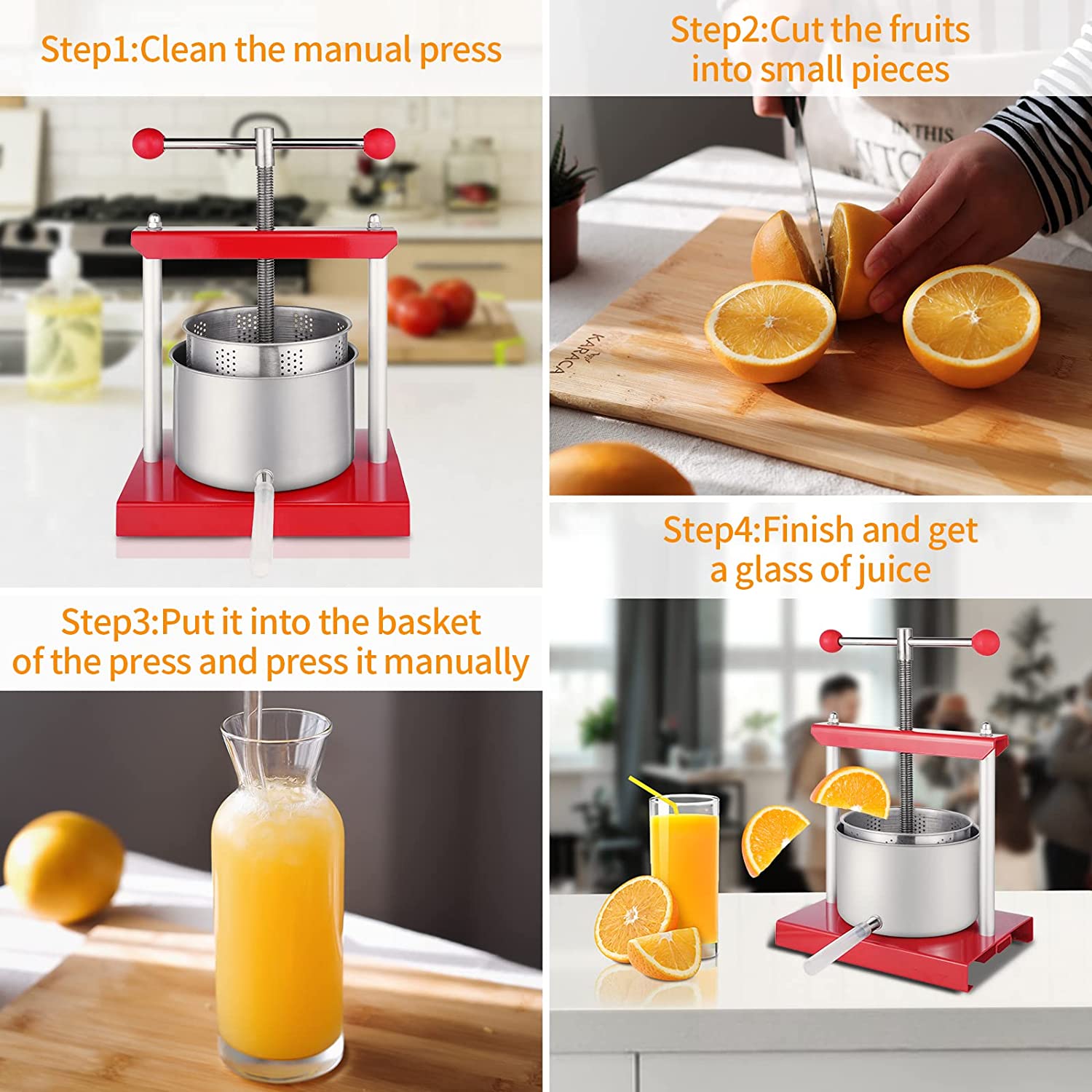 Presse à Fruits 3L Panier en Acier Inoxydable - OUAGADOUGOU.ONLINE