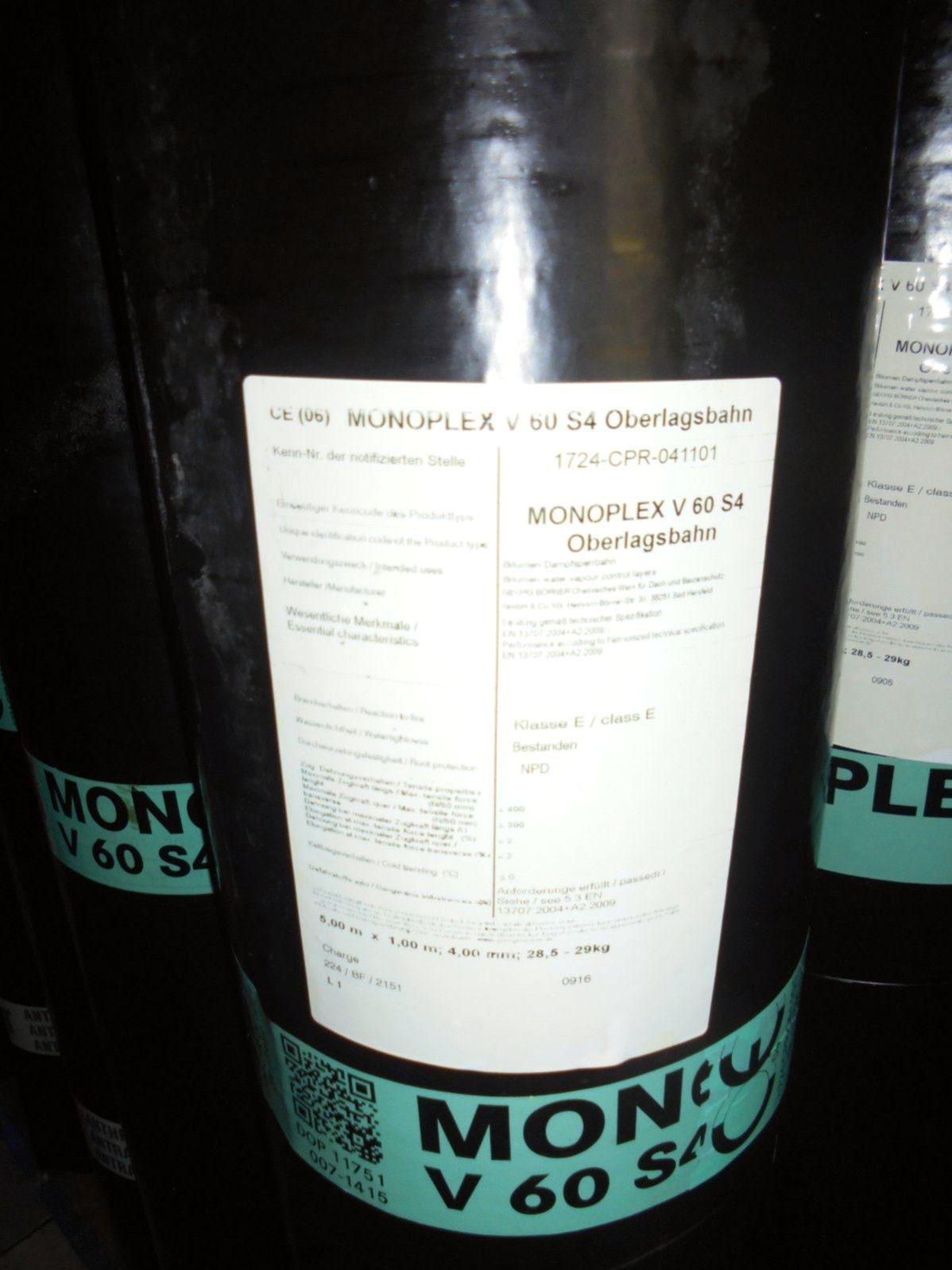 Membrane bitumineuse 10 rouleaux Borner Monoplex V60 S4 minerali. fin 5x1m - OUAGADOUGOU.ONLINE