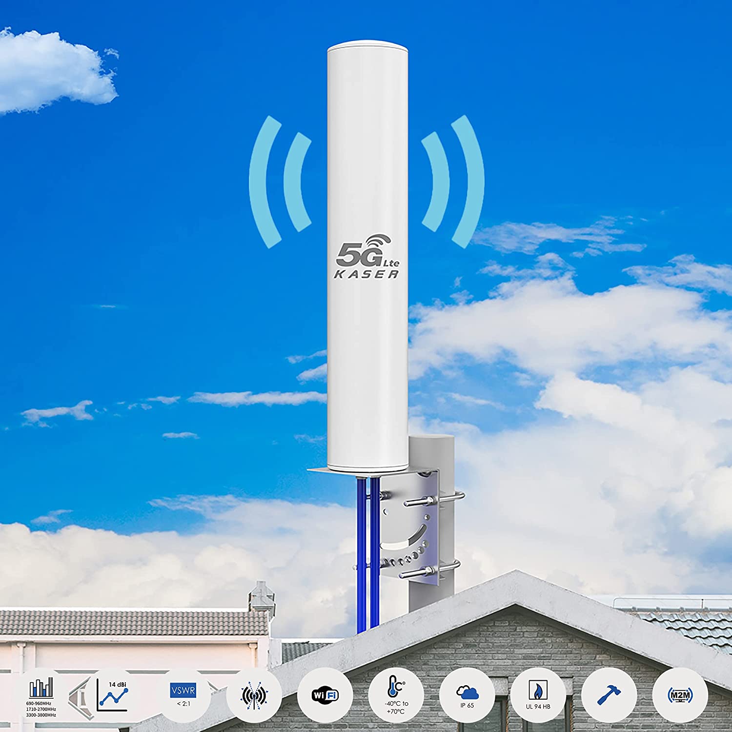 Antenne LTE 5G Extérieure Omnidirectionnelle ~15Km - OUAGADOUGOU.ONLINE